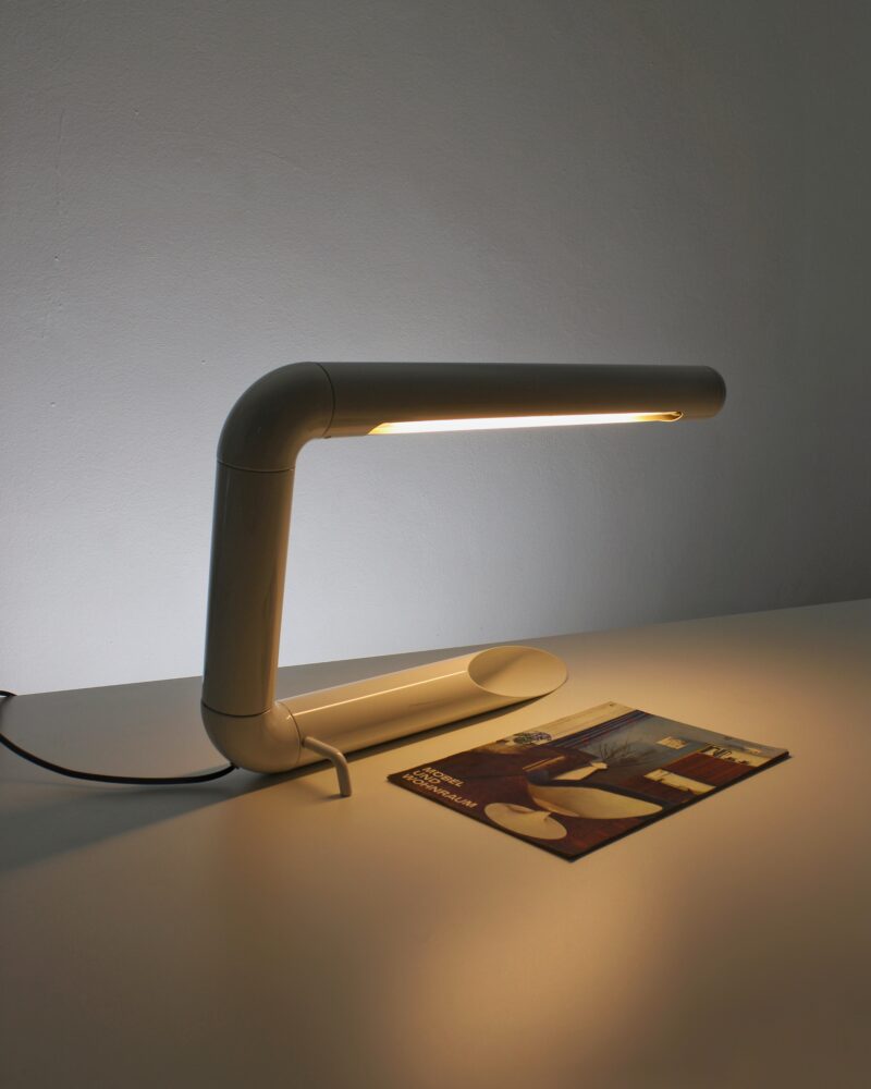 White Tube desk lamp from Italy, 1980s - Storm Vintage